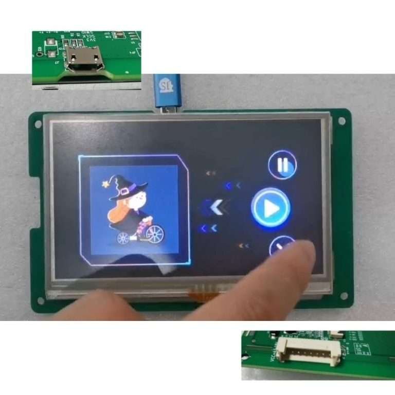 4.3-inch UART TFT LCD with Resistive Touch Panel, 480x272
