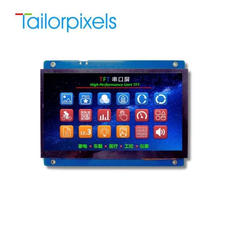 7-inch Smart LCD, UART LCD, 800x480, High-Brightness