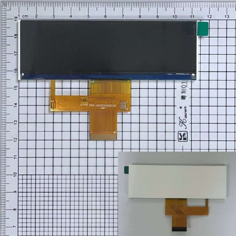 3.92-inch Landscape LCD, Bar Type, 480x128, MCU/SPI/QSPI