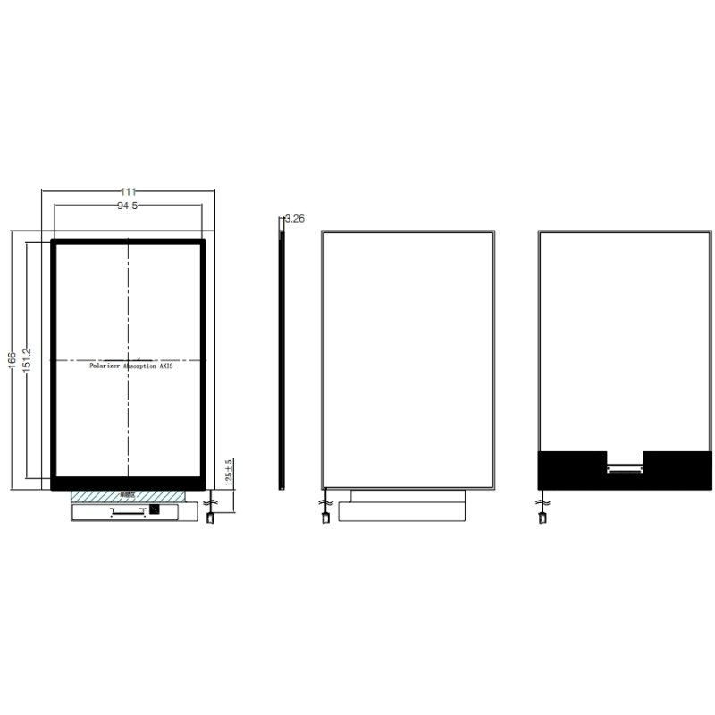 7.02-inch IPS TFT Display, MIPI, WUXGA, 1200×1920 Resolution, 16:10
